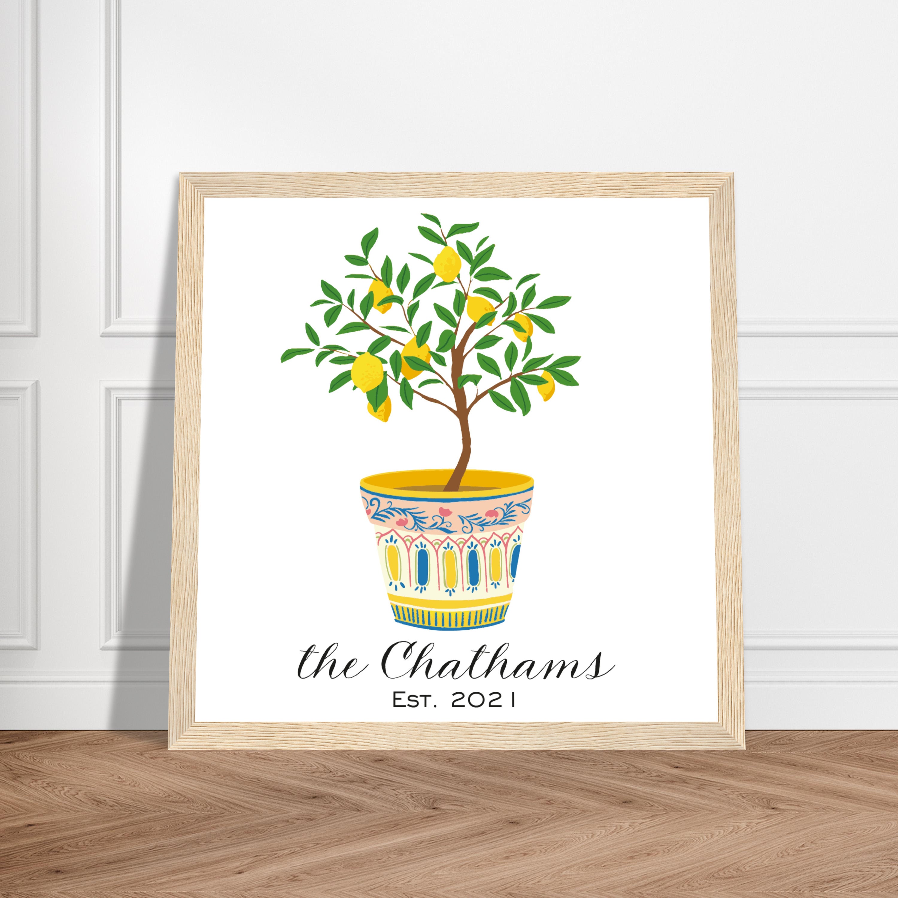 Personalized Lemon Tree Wall Art: Print or Frame, Fruit Tree Art ...