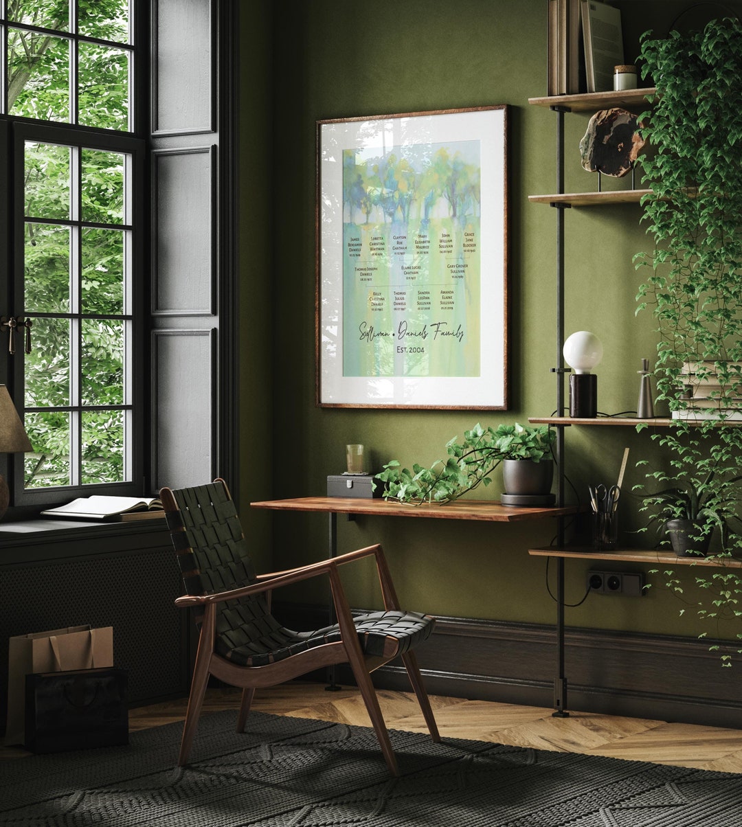 Family Tree for Blended Family | Modern Personalized Family Tree Wall ...