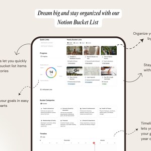 Notion Bucket List Planner Template Organize Your Life Goals - Etsy