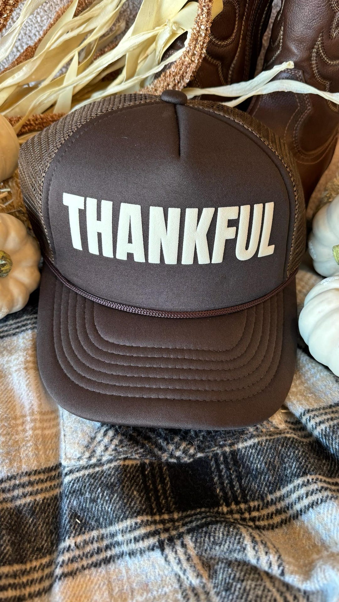Thankful Trucker Hat, Thanksgiving Hat, Fall Trucker Hats, Pumpkin ...