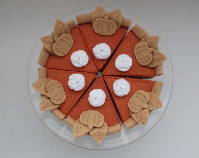 Felt Pumpkin Pie Slice, Felt Food, Thanksgiving Pie, Felt Pie, Play ...