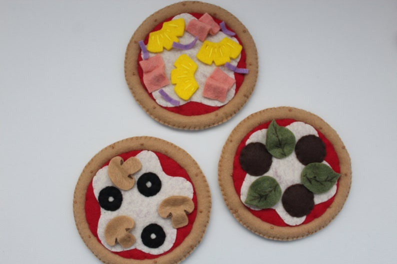 Felt Pizza, Felt Food, Play Food, Mini Pizza, Play Kitchen, Pretend ...