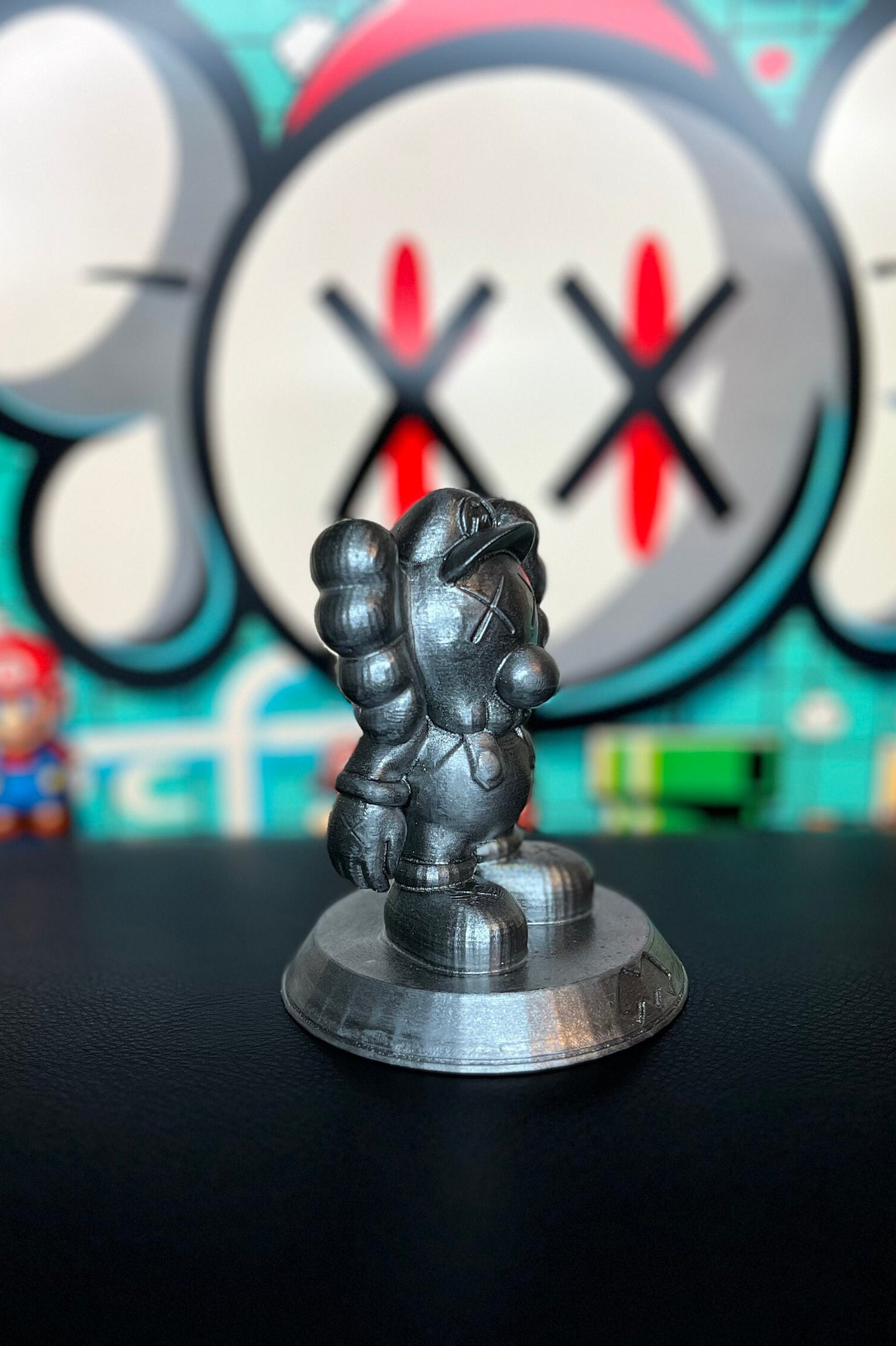 Kaws Mario Mashup Figurine - Modern Art Collectible - Contemporary Home ...