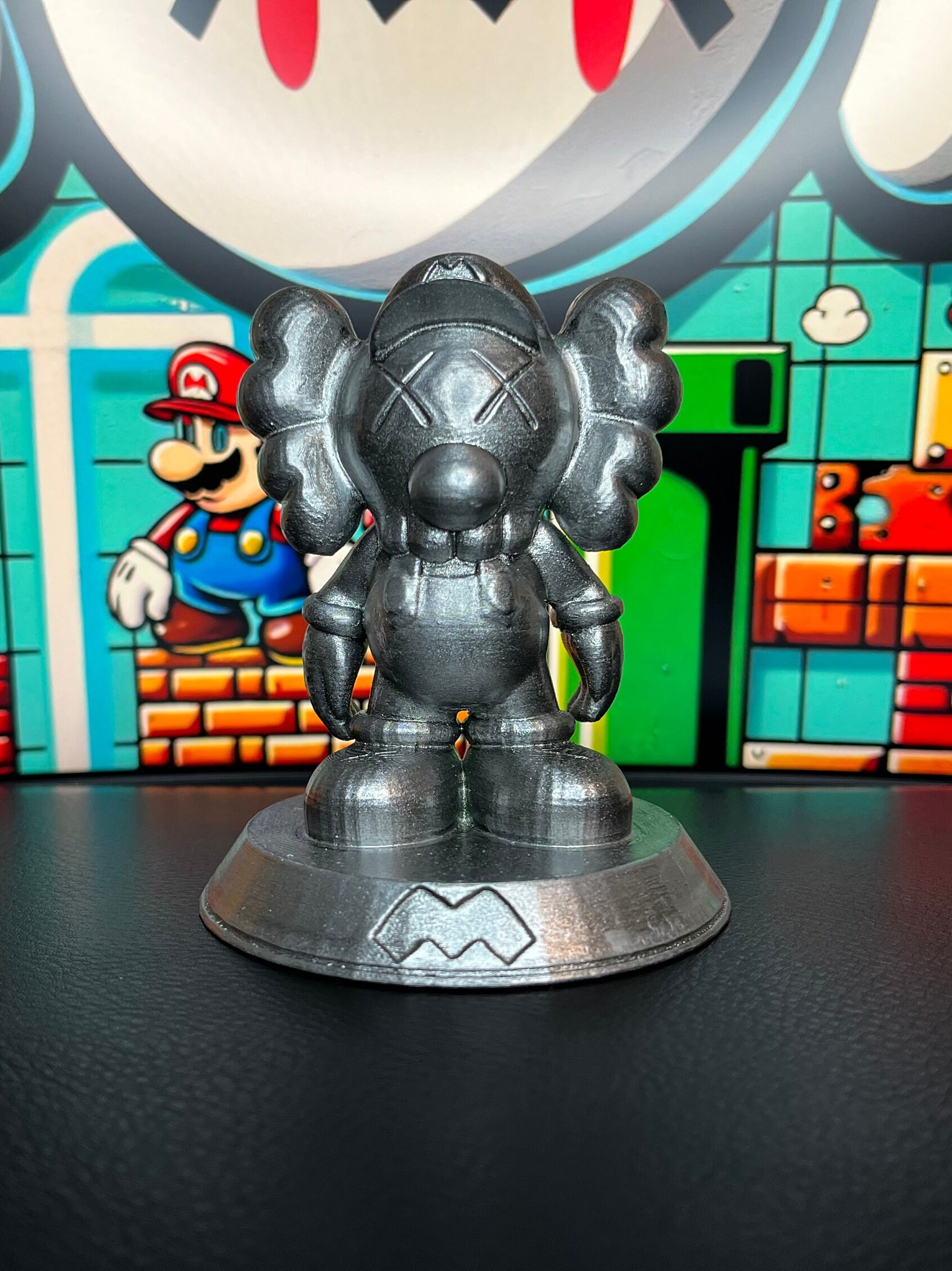Kaws Mario Mashup Figurine - Modern Art Collectible - Contemporary Home ...