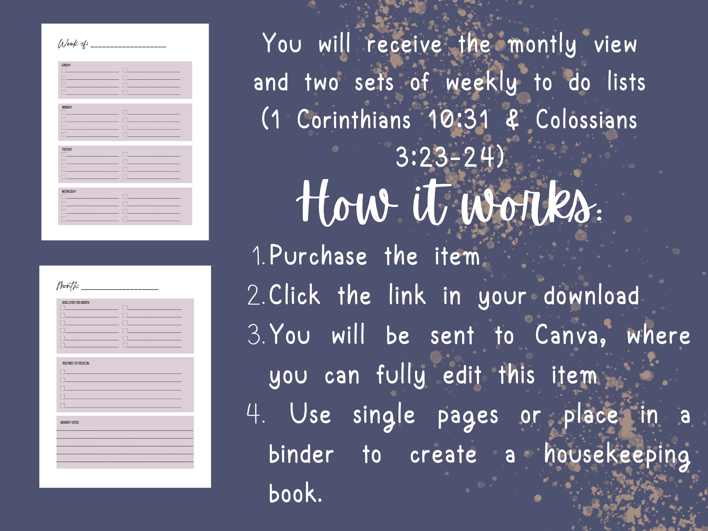 Editable Scripture Based to Do List, Edit in Canva, Weekly/monthly ...
