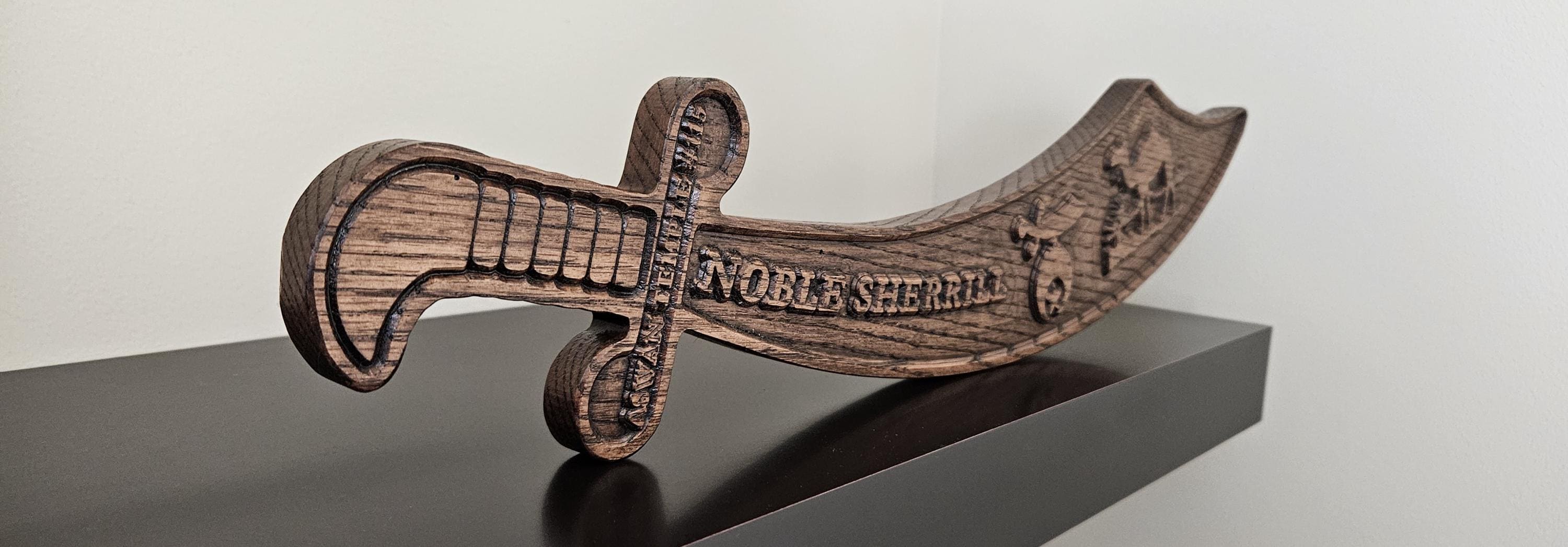 Custom Oak Wooden Shriner Scimitar: Carved Masonic Emblem - Etsy