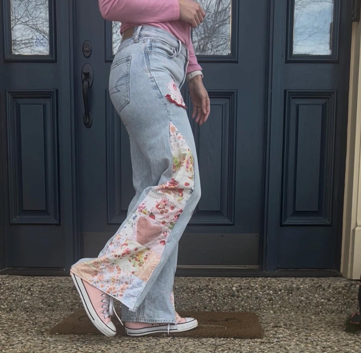 Bell Bottom Jeans, Patchwork Jeans, Upcycled Designer Jeans, Custom ...