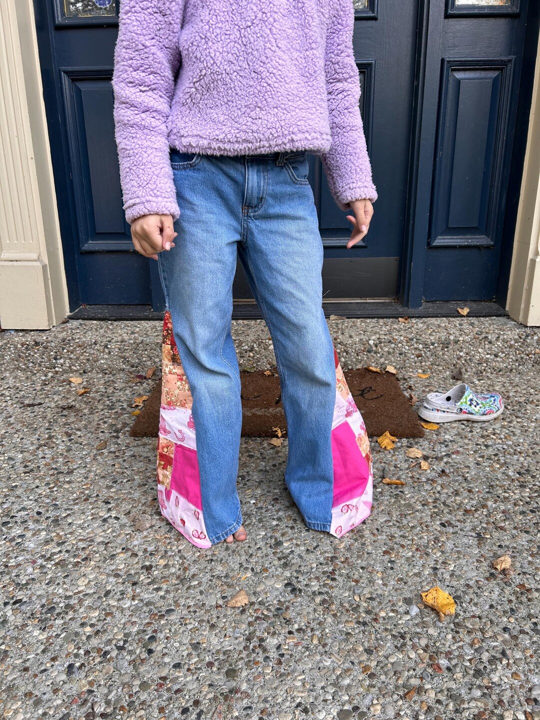 Bell Bottom Jeans, Patchwork Jeans, Upcycled Designer Jeans, Custom ...