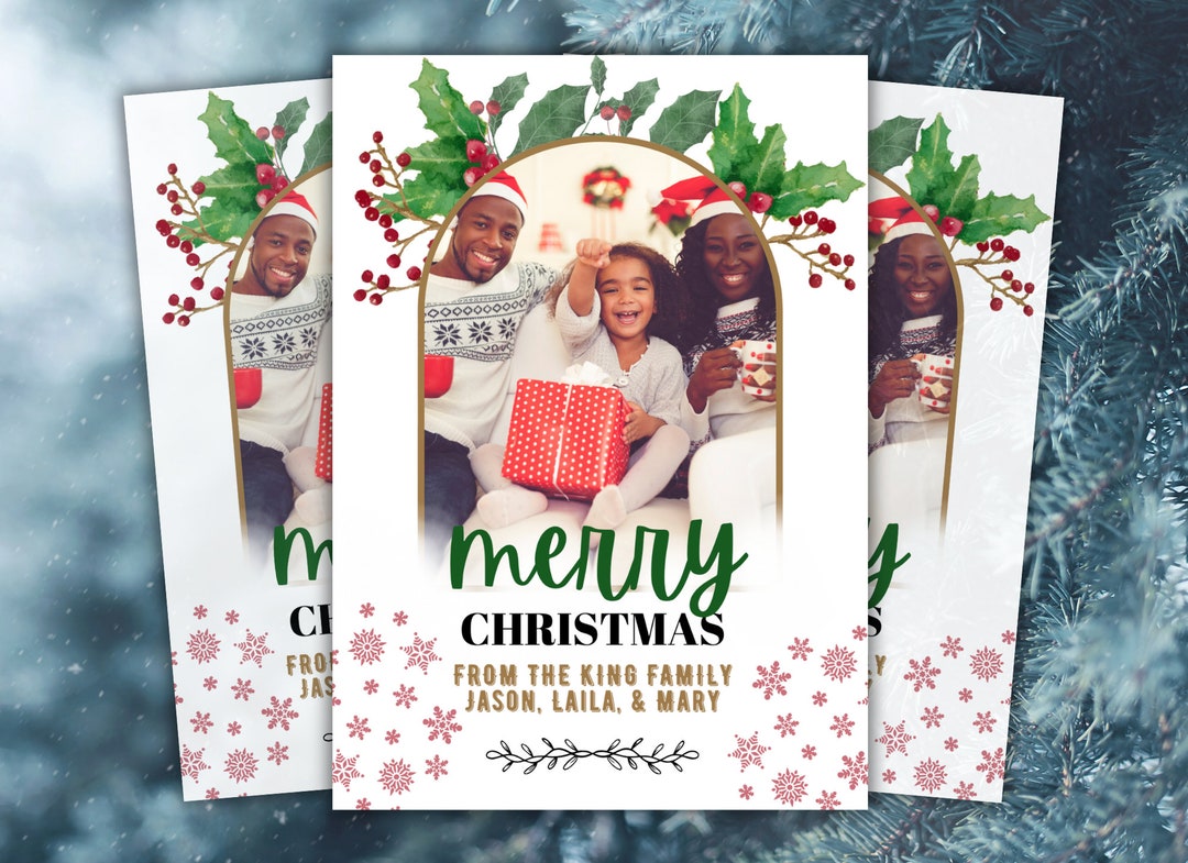 Christmas Card Canva Template Photo Christmas Card Template - Etsy