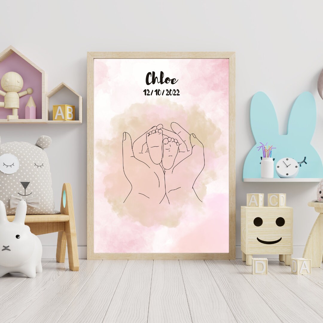 Personalised Newborn Baby Girl Printable Gift Baby Print - Etsy