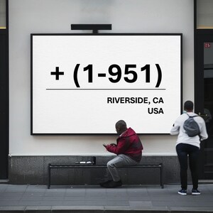 Area Code 951 PNG for Riverside California USA - Transparent Digital ...