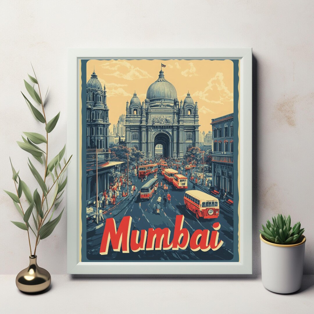 Vintage Mumbai Scene With Gateway of India - Nostalgic Urban Atmosphere ...