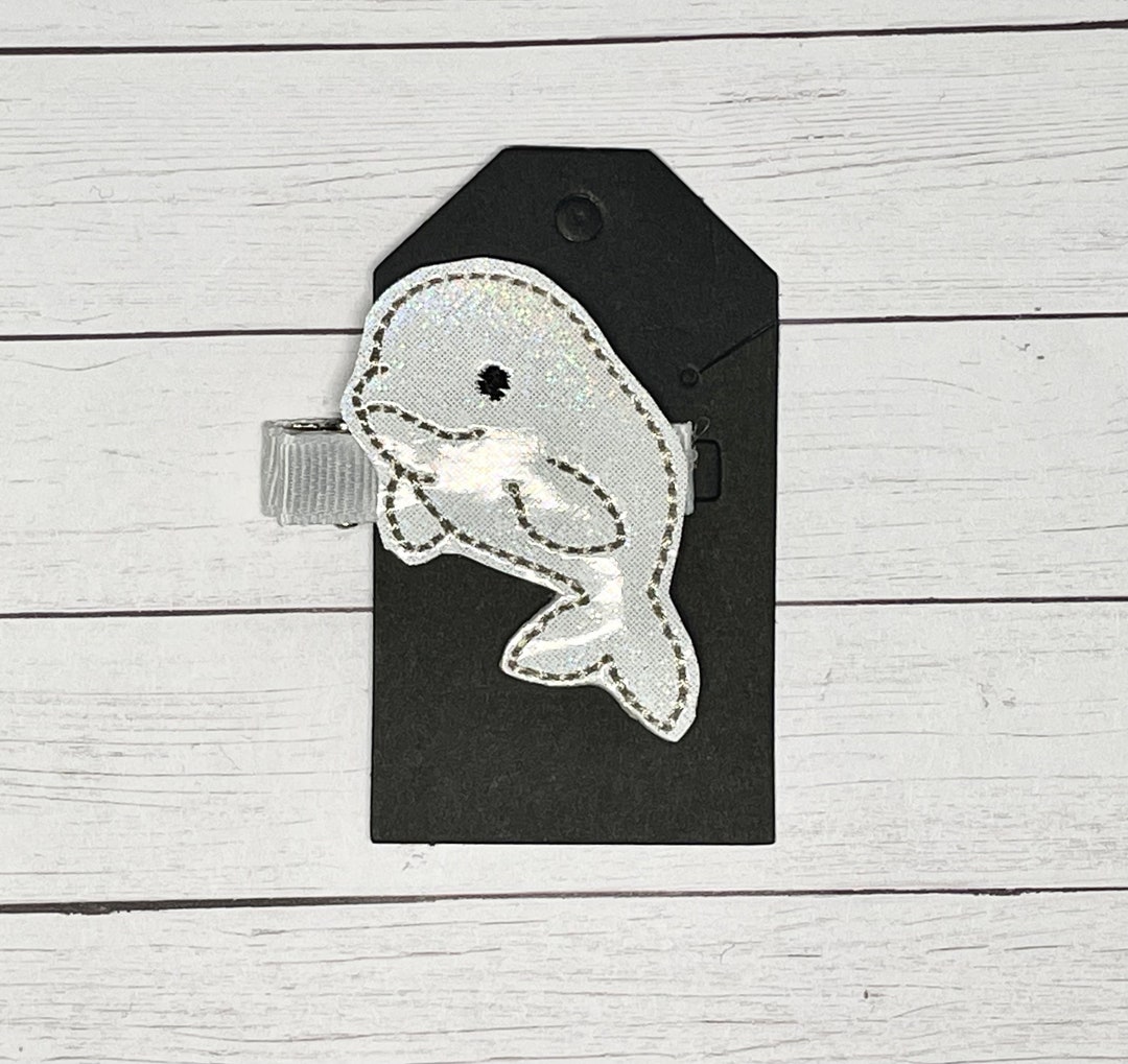 Beluga Whale Glitter Hair Clippie - Etsy