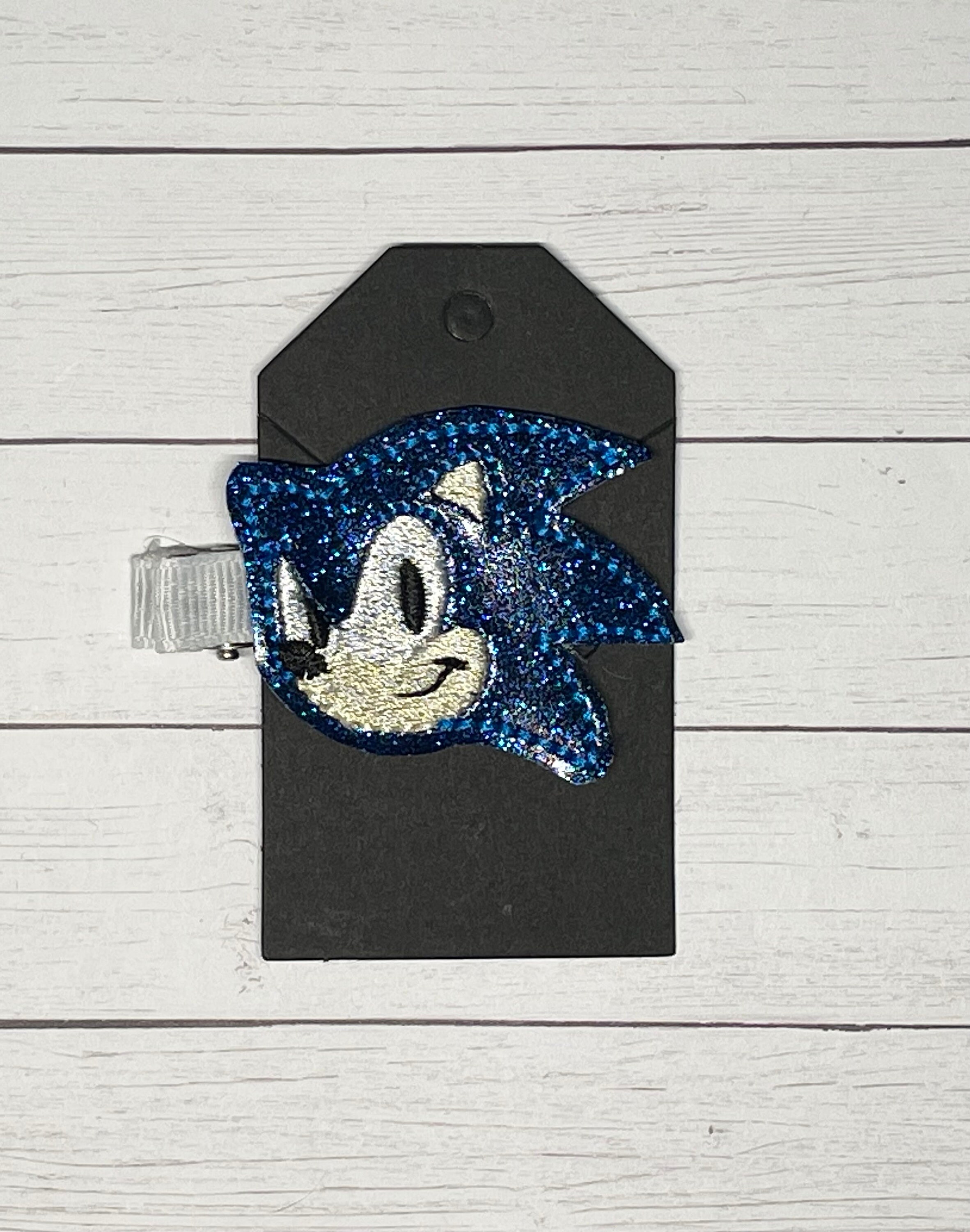 Sonic the Hedgehog Blue Glitter Hair Clippie - Etsy