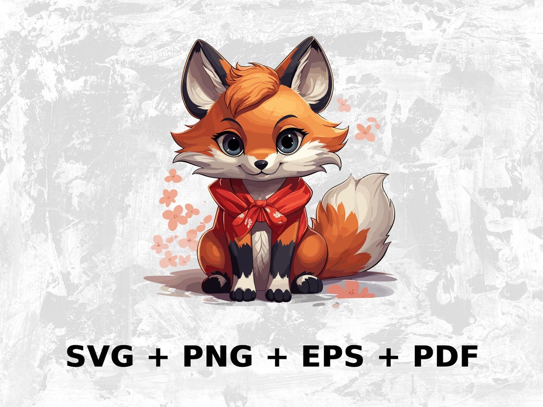 Red Fox SVG PNG EPS Commercial Use Clipart Vector Graphics - Etsy