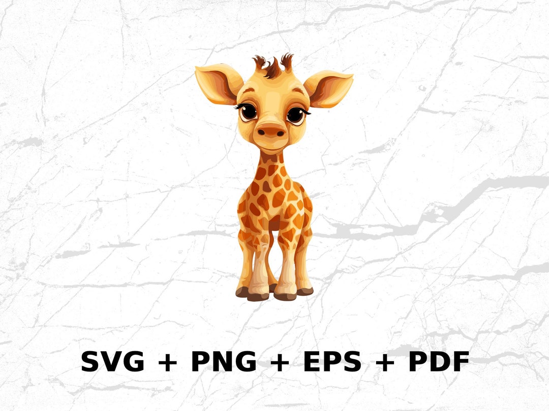 Giraffe SVG PNG EPS Commercial Use Clipart Vector Graphics - Etsy