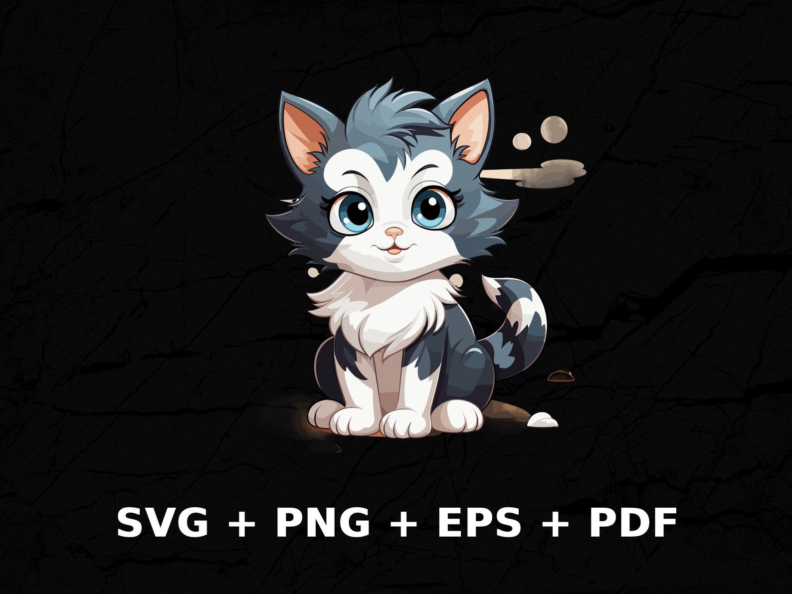 Kitten SVG PNG EPS Commercial Use Clipart Vector Graphics for - Etsy