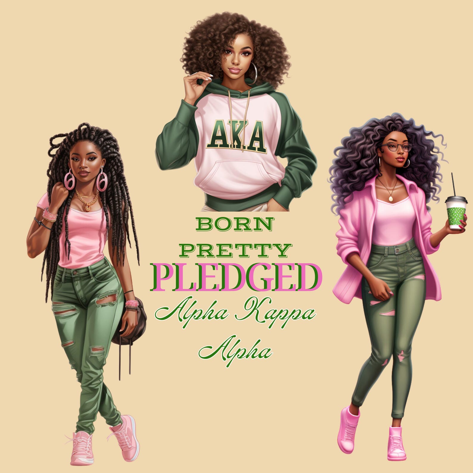 Born Pretty Pledged Alpha Kappa Alpha Women | AKA Sorority | Laptop ...
