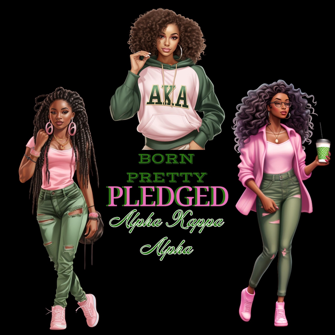 Born Pretty Pledged Alpha Kappa Alpha Women | AKA Sorority | Laptop ...