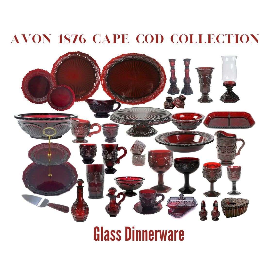 Avon Cape Cod Collection Vintage Ruby Red Dinnerware glassware gothic ...