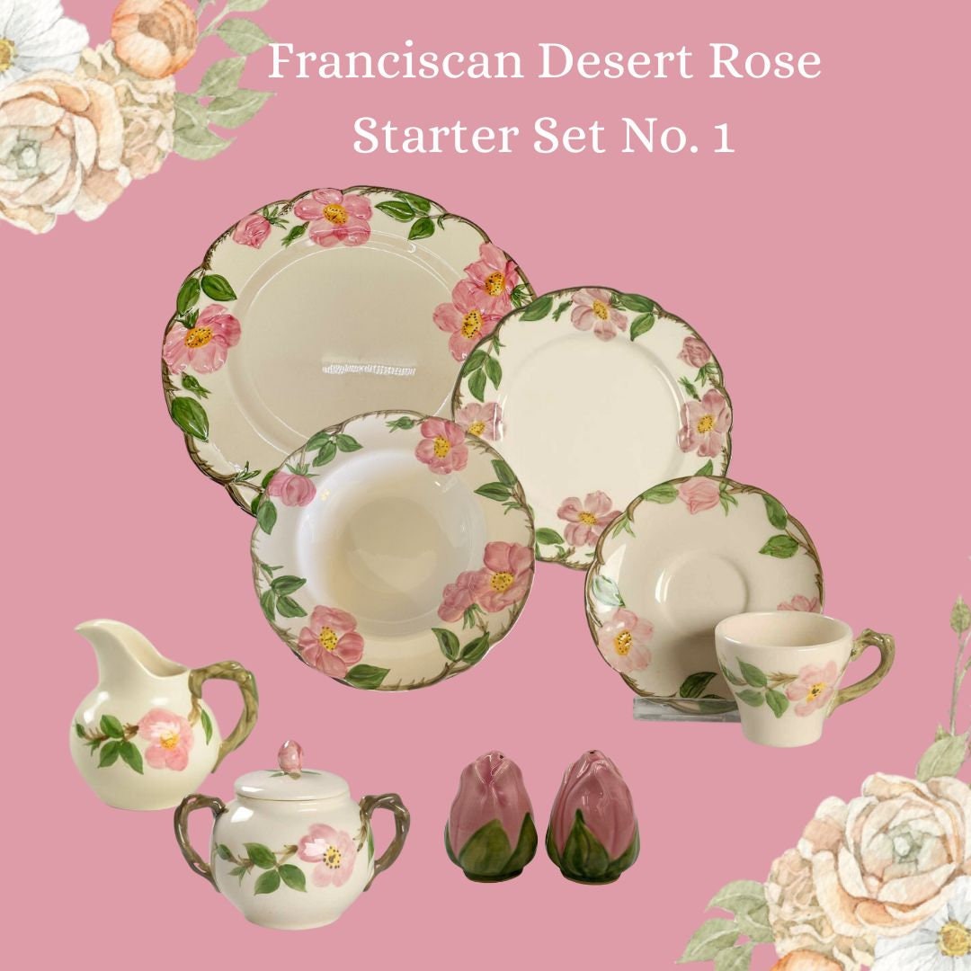 Franciscan Desert Rose Starter Set No. 1 24 Pieces Free Shipping - Etsy