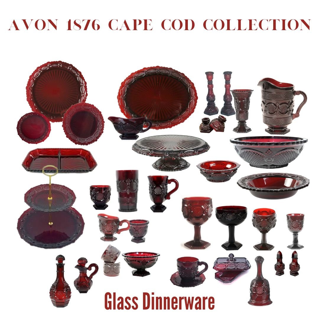 Avon Cape Cod Collection Ruby Red Glass Dinnerware free - Etsy
