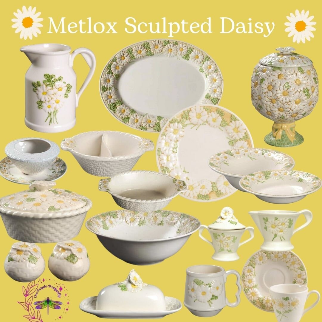Metlox Sculpted Daisy *vintage Dinnerware * Vernon Poppytrail *free ...