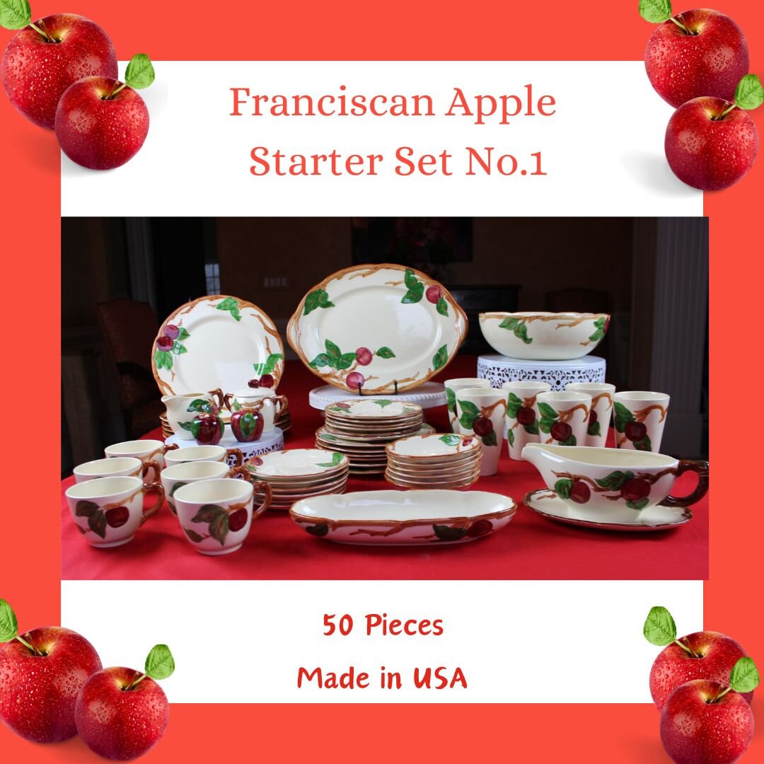 Vintage Franciscan Apple Dinnerware: 50-piece Place Setting (made in ...