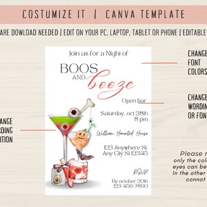 Editable Boos and Booze Halloween Party Invitation, Boos and Brews ...