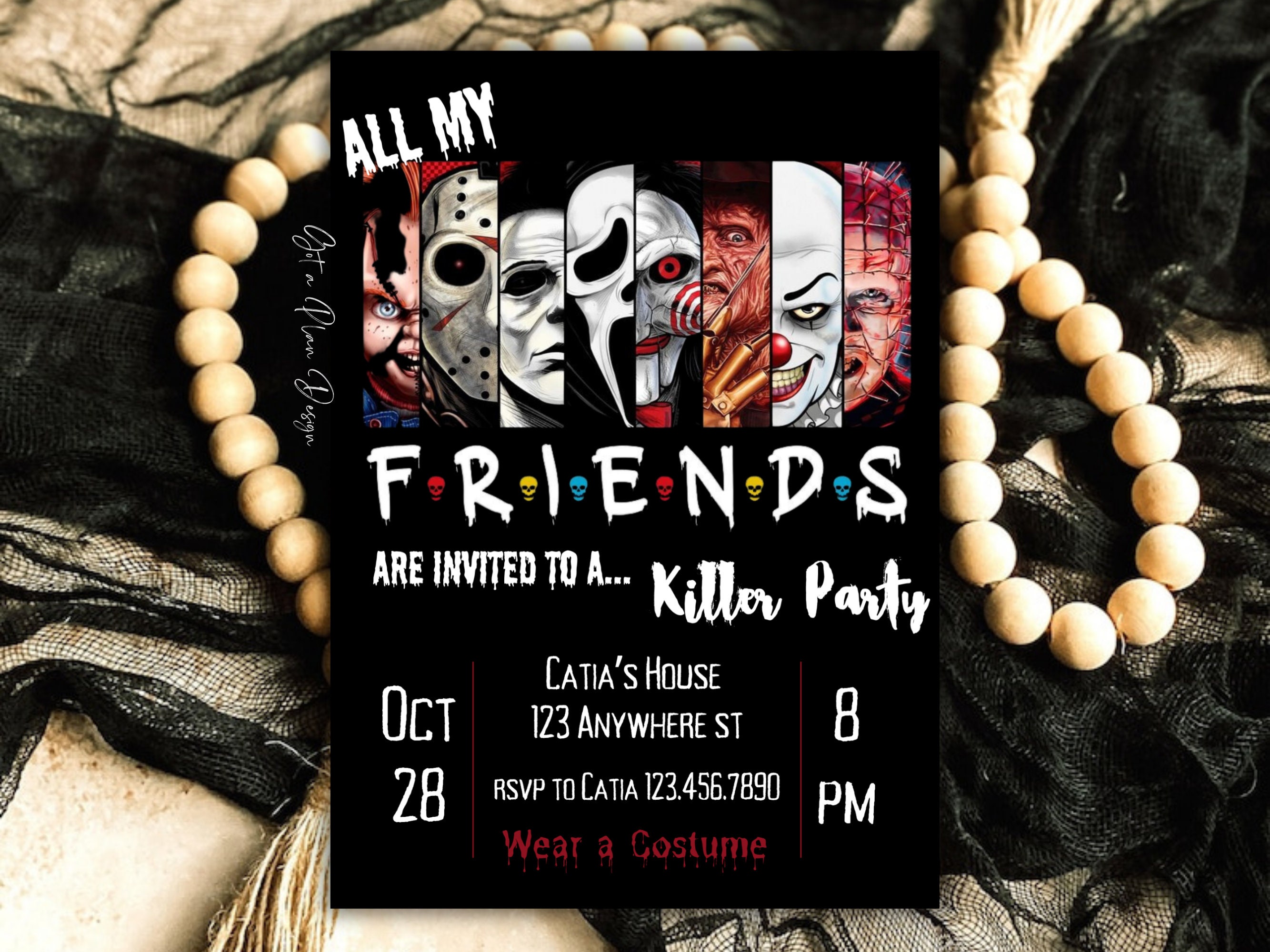 Adult Killer Halloween Party Invitation, Horror Party Invite - Etsy
