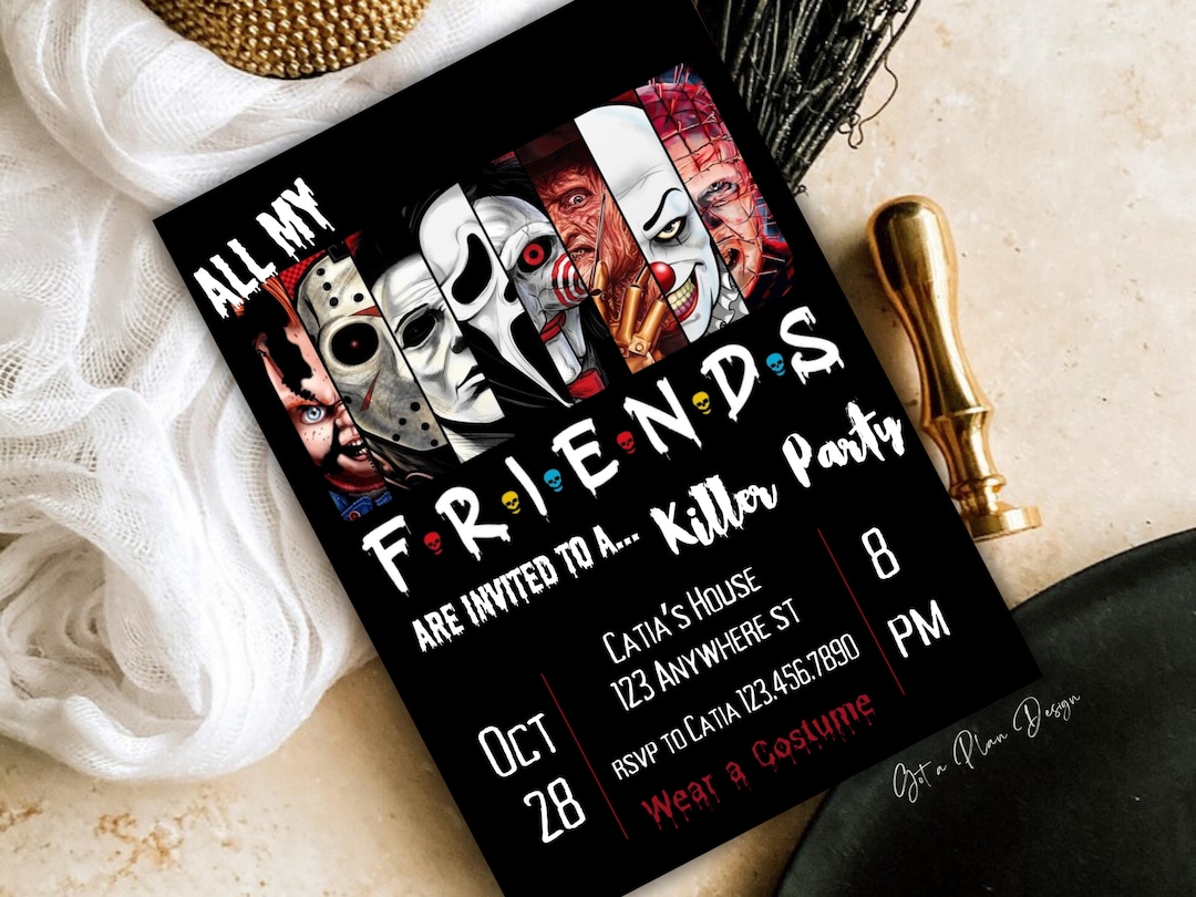 Adult Killer Halloween Party Invitation, Horror Party Invite - Etsy