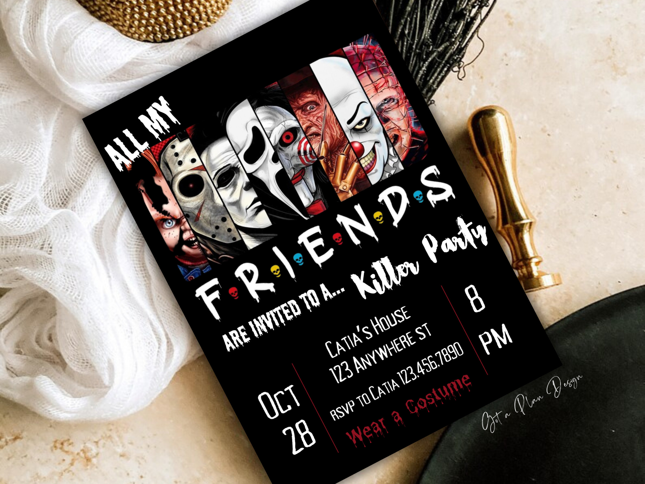 Adult Killer Halloween Party Invitation, Horror Party Invite - Etsy