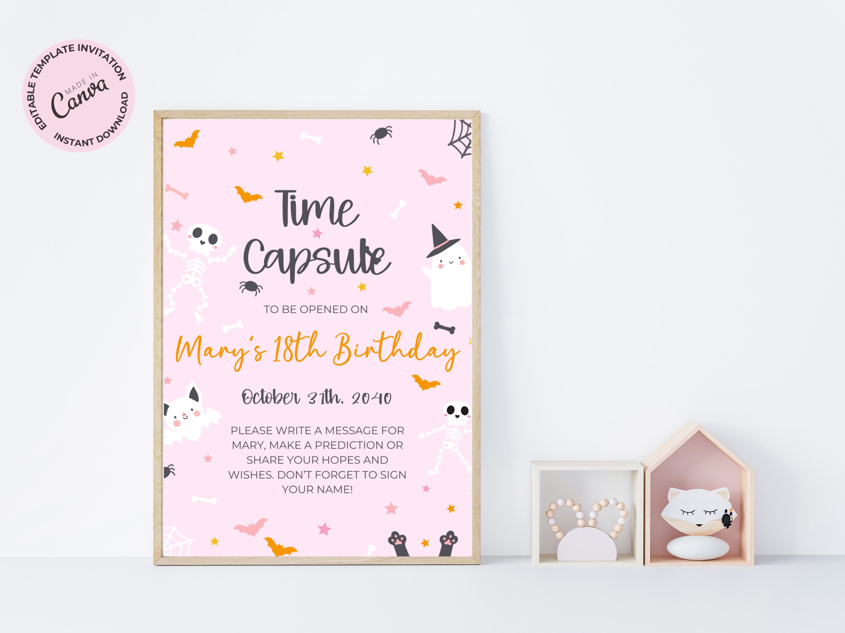 EDITABLE Halloween Time Capsule Matching Note Card Halloween - Etsy