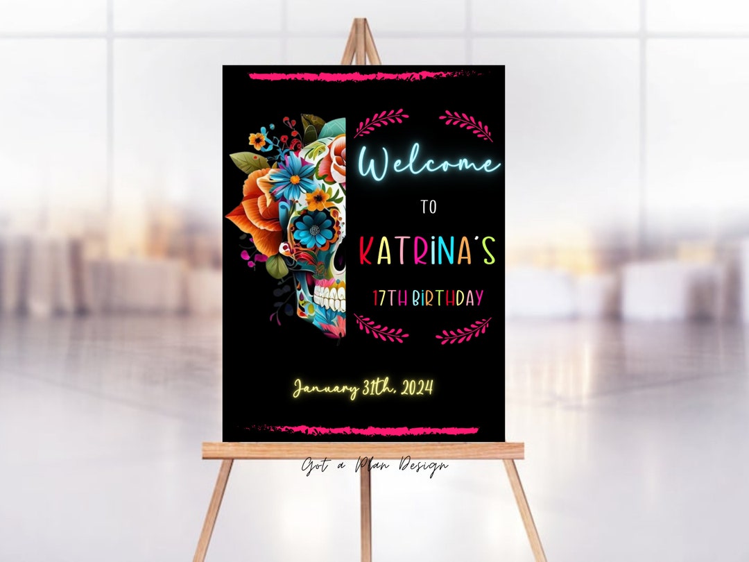 Day of the Dead Welcome Sign, Dia De Los Muertos Welcome Sign, Mexico ...