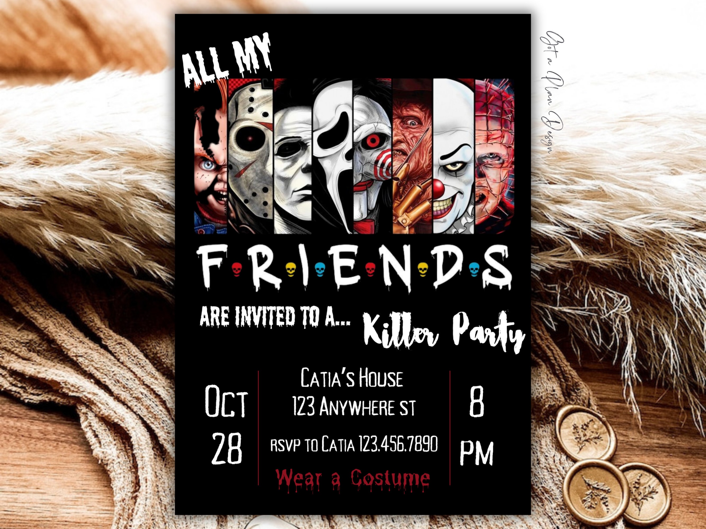 Adult Killer Halloween Party Invitation, Horror Party Invite - Etsy