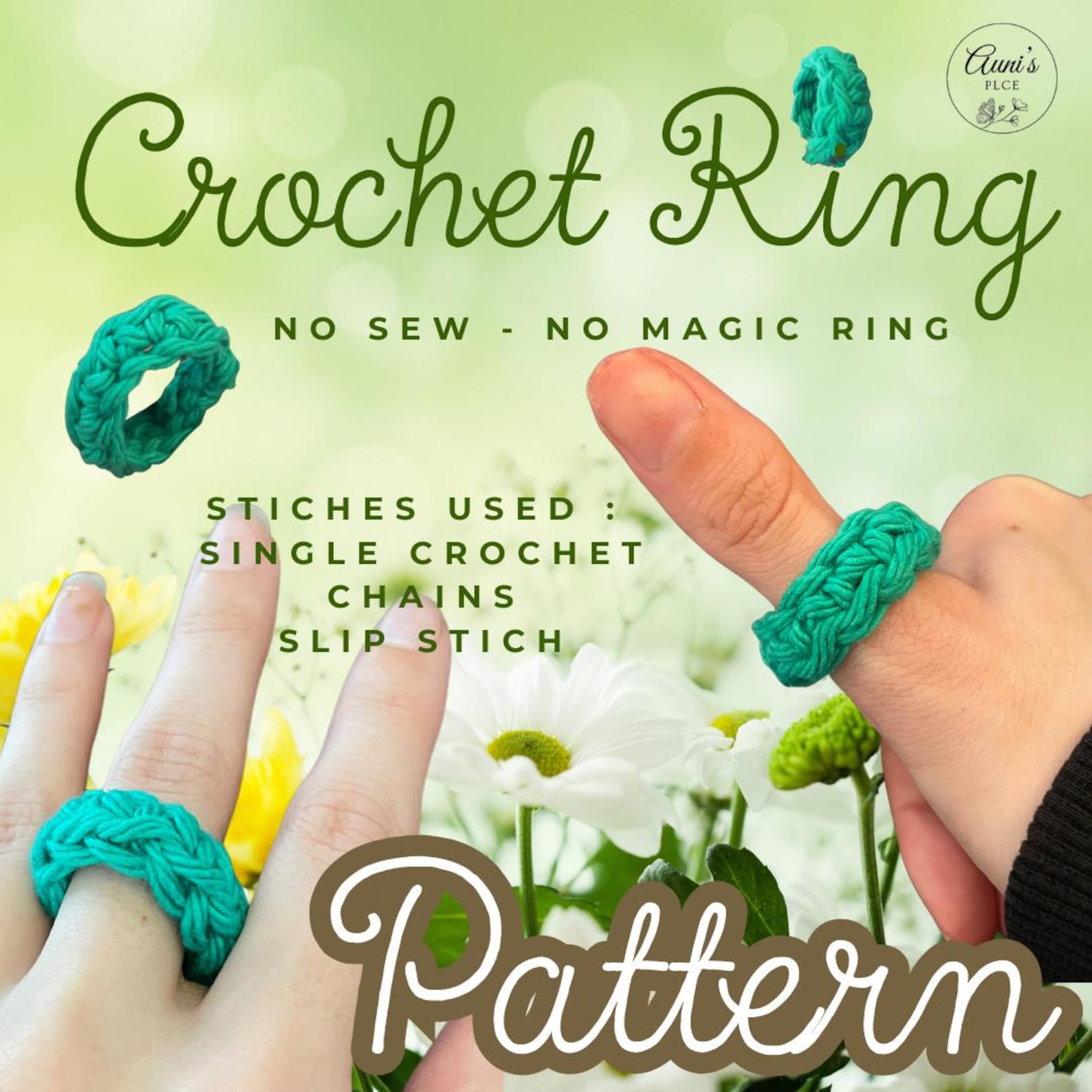 Easy 5 Min Crochet Ring - Crochet Pattern - - Etsy