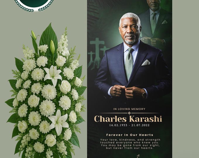 Editable Memorial Roll up Banner | Celebration of Life Funeral Tribute ...