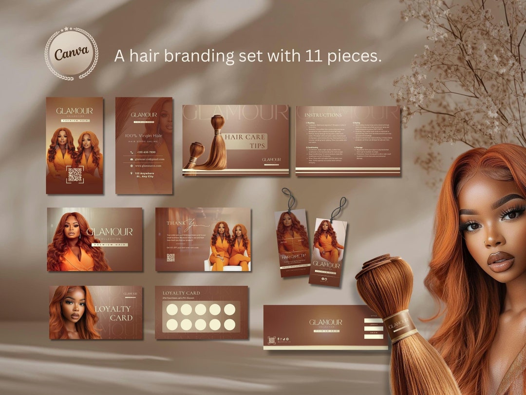 Hair & Wig Business Branding Kit | Business Card, Thank You Card ...