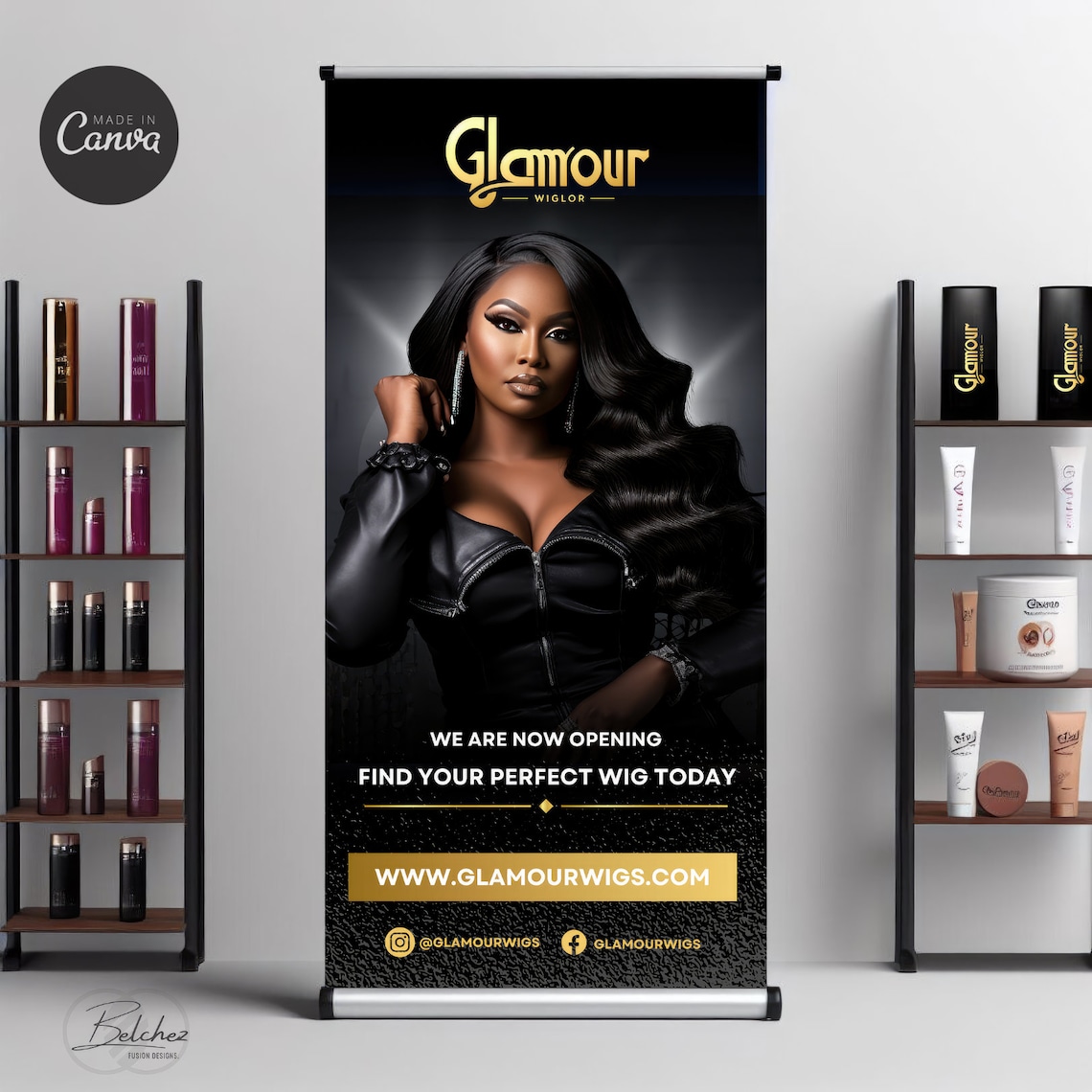 Hair Salon Retractable Banner Template: Business Marketing Design ...