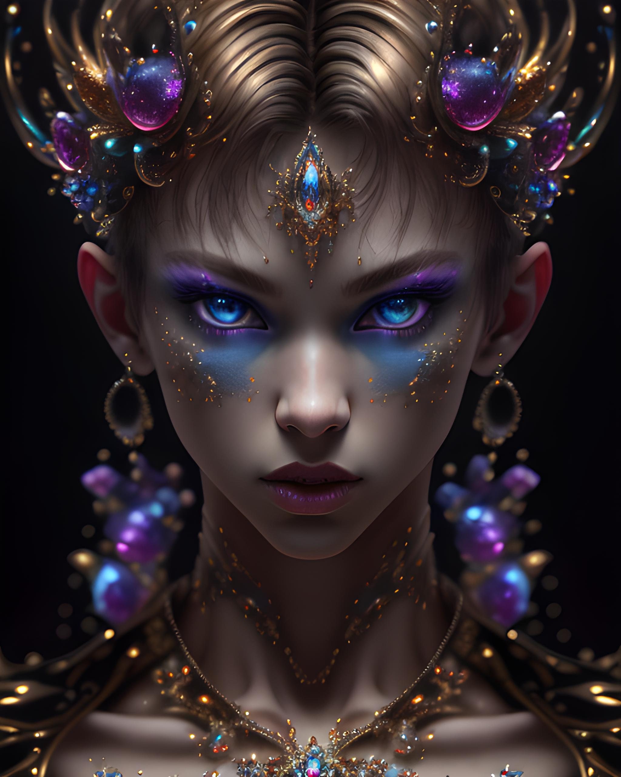 A Young Person Encrusted With Colorful Jewels - Etsy