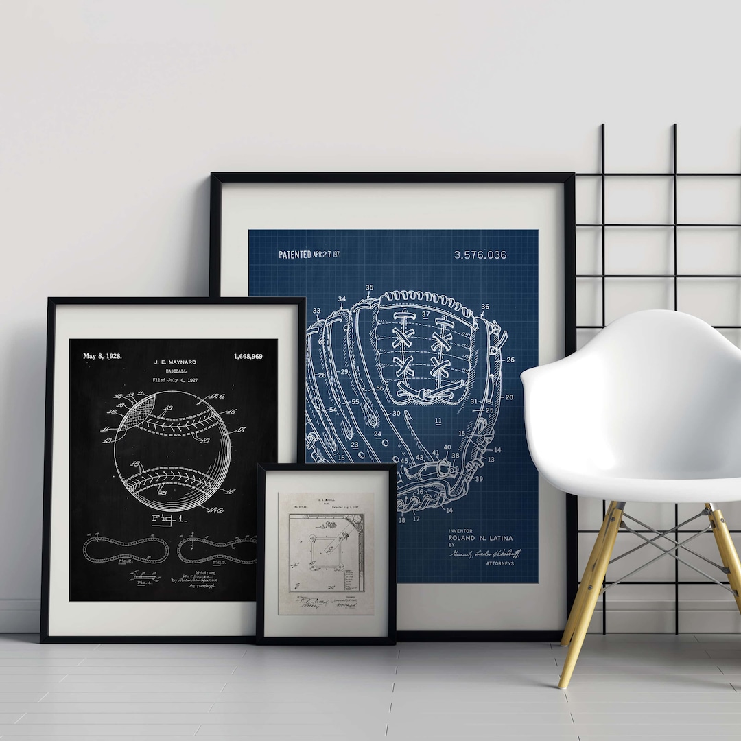 Vintage Baseball Patent Print - Digital Download - Set of 3 - Etsy