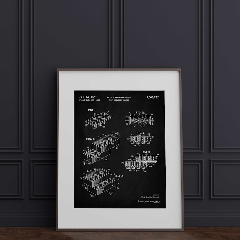 Toy Building Brick Patent Wall Art - Etsy