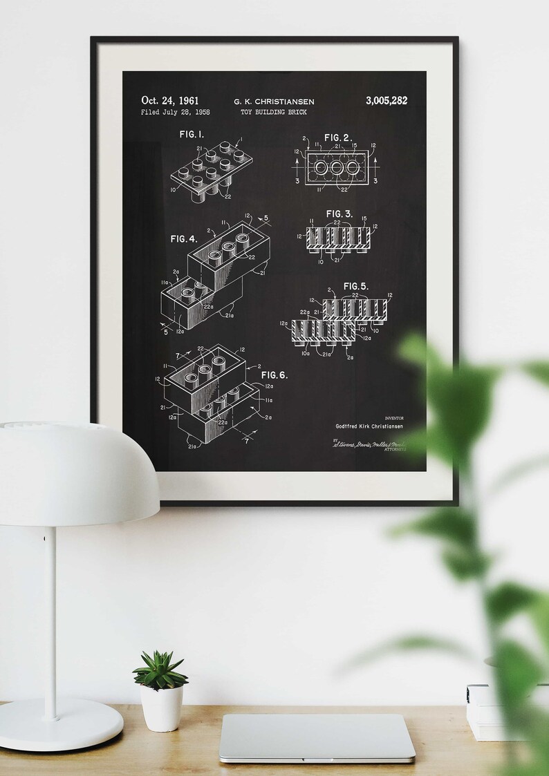 Toy Building Brick Patent Wall Art - Etsy