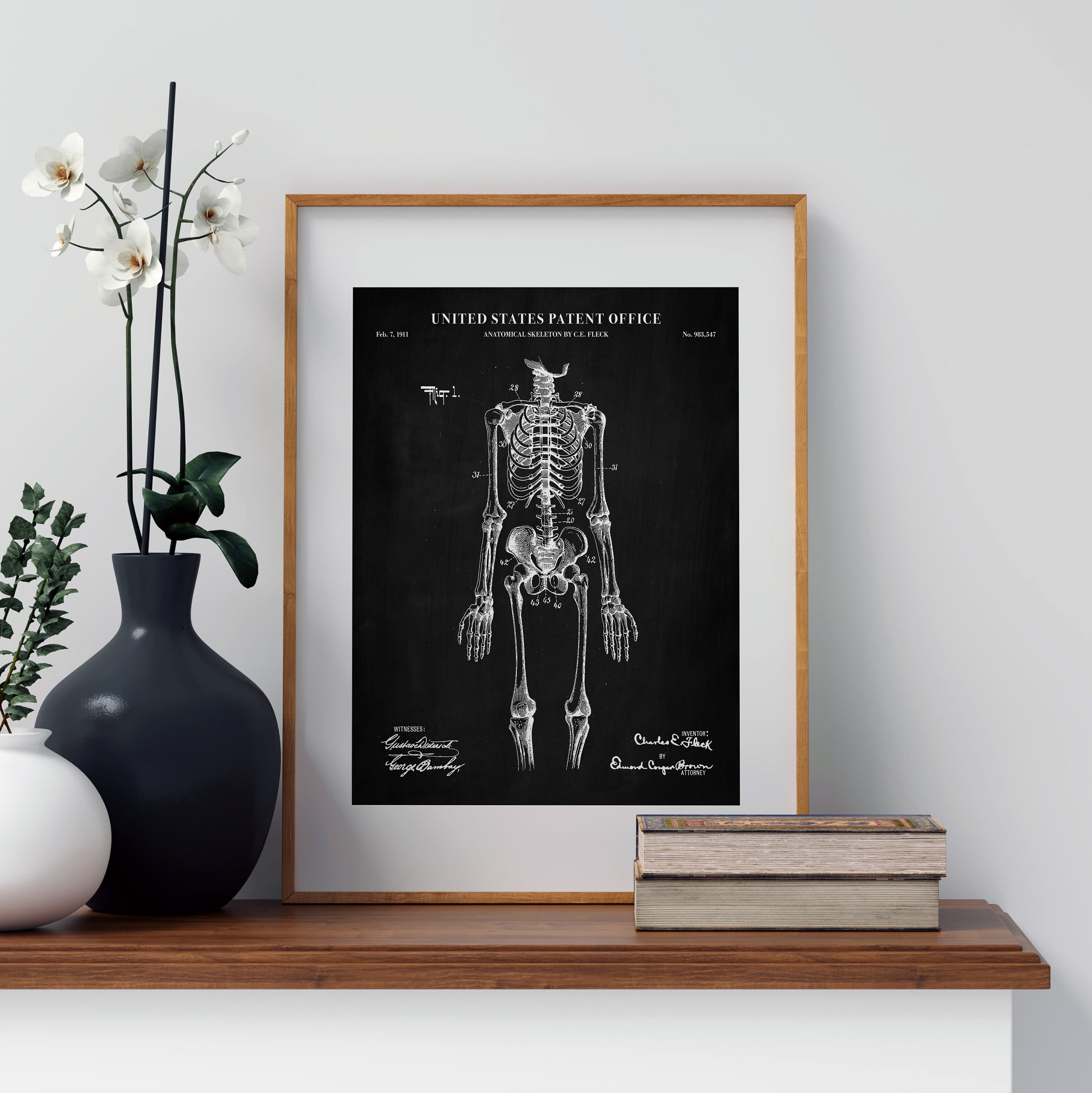 Anatomical Skeleton Patent Wall Art - Vintage Paper - Etsy