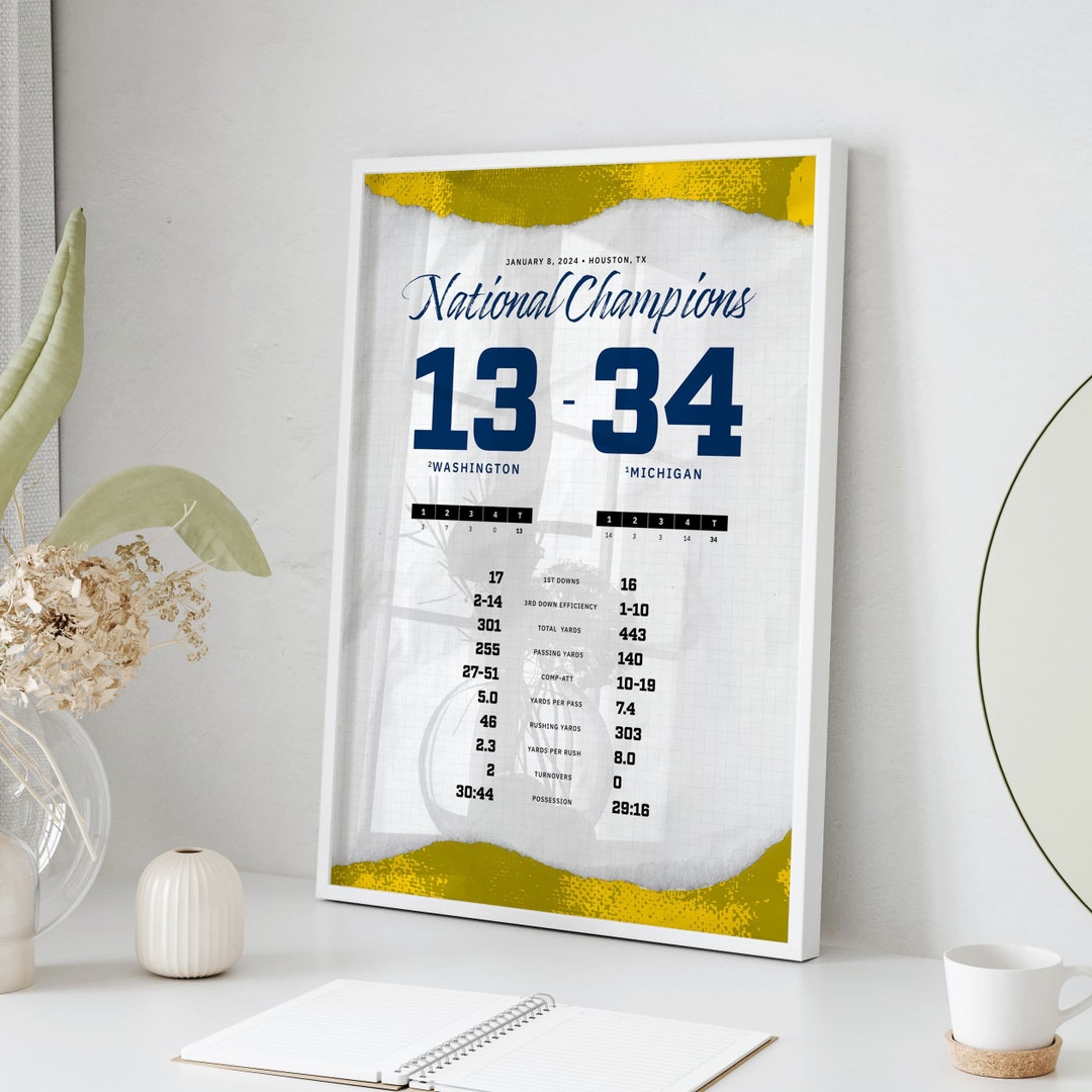 Michigan National Champions by the Numbers Wall Art - Etsy