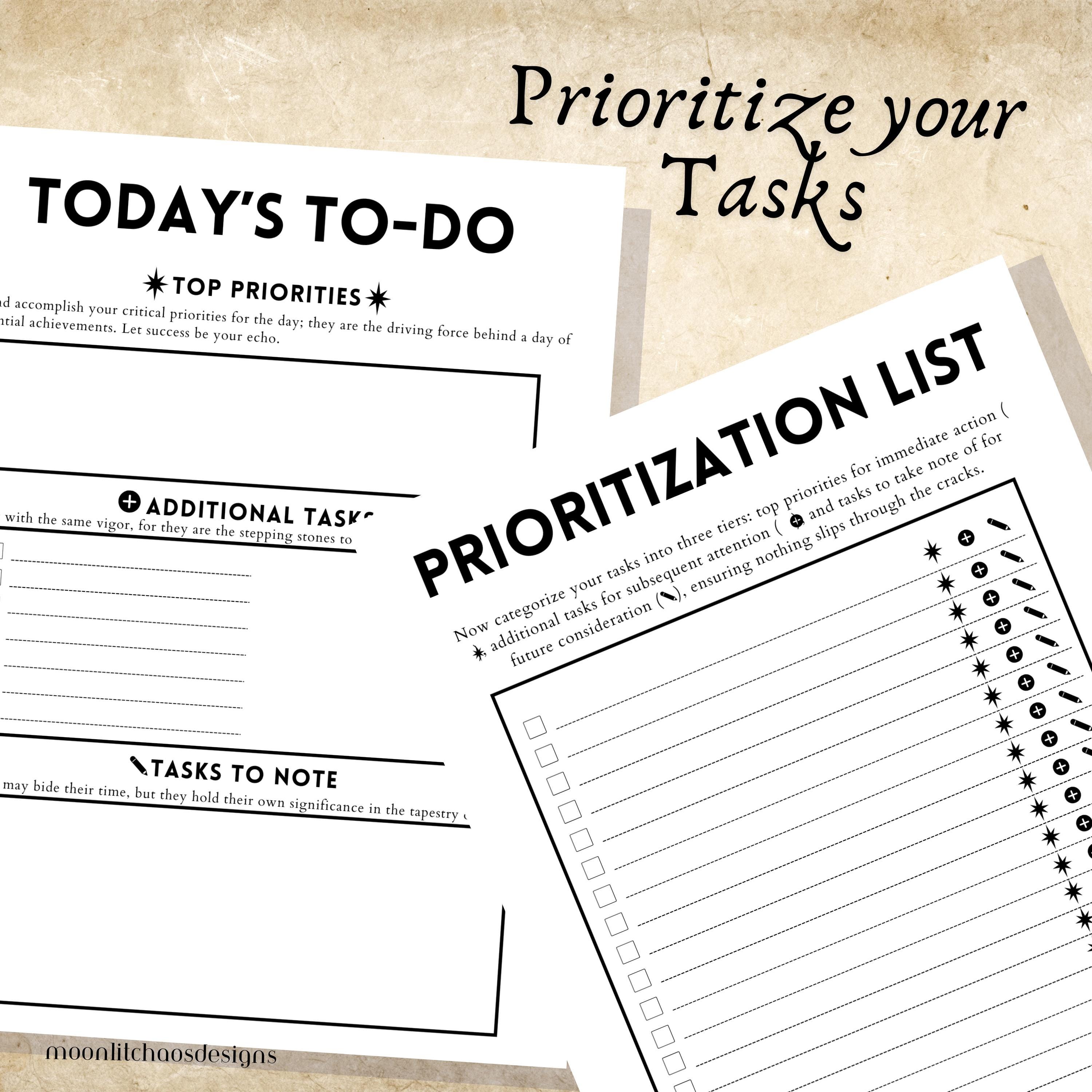 Adhd-friendly Task To-do List Set: Printable Productivity Organizer ...