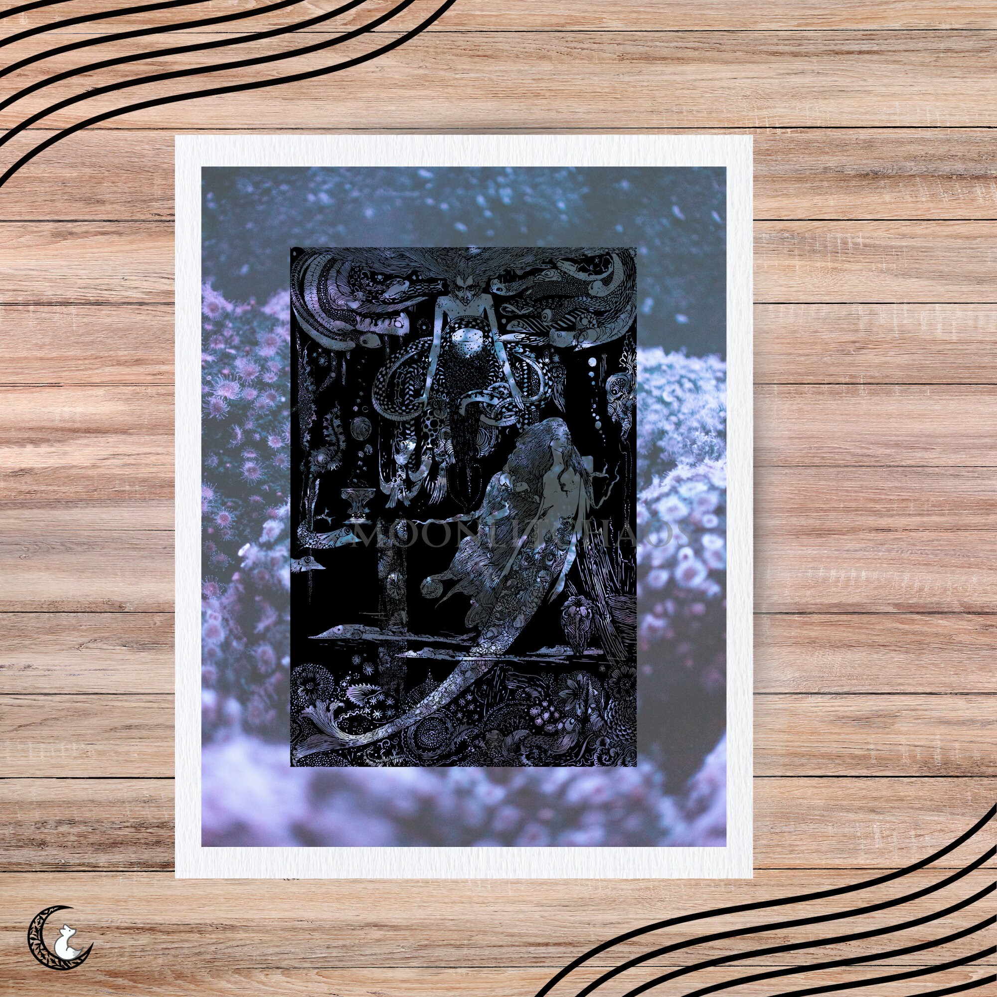 Nautical Mermaid Digital Prints Set of 8 Instant Download Beach House ...