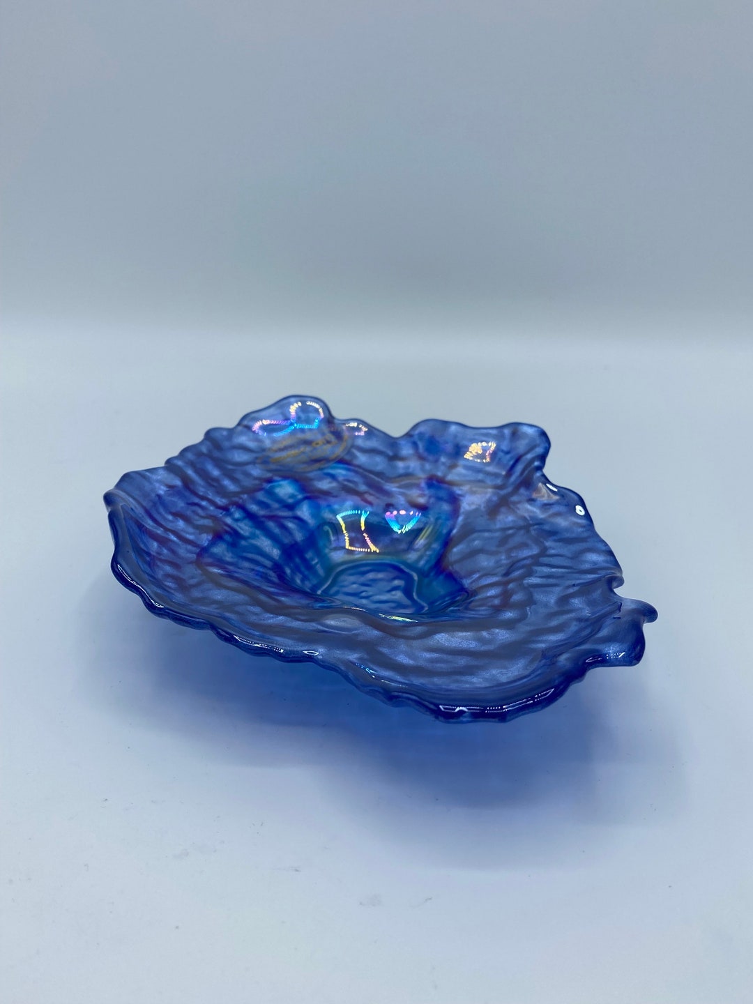 Abalone Blue Glass Dish - Etsy