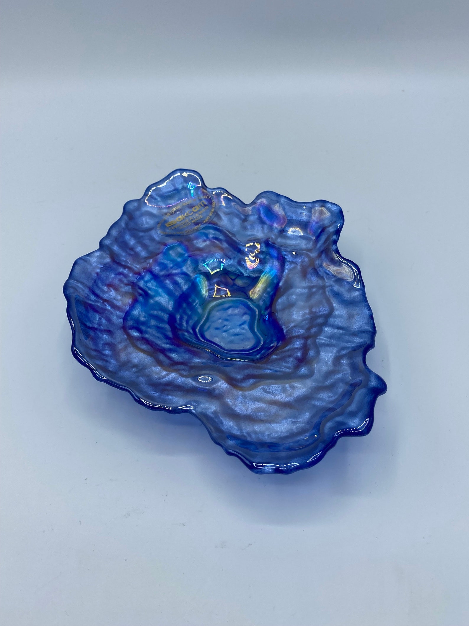 Abalone Blue Glass Dish - Etsy