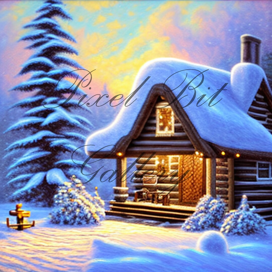 Pixel Art, Cozy Cabin, Downloadable Png, Digital Design, Print-friendly ...